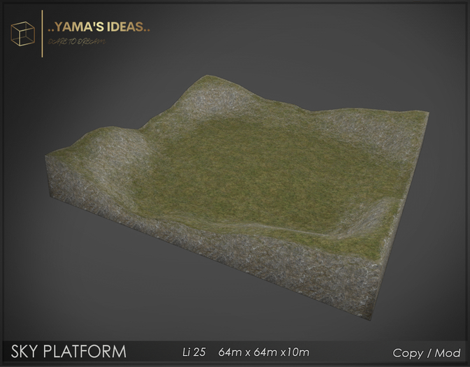 Second Life Marketplace - Y.I. - Hill surround platform [V1.2] - adding quarter size
